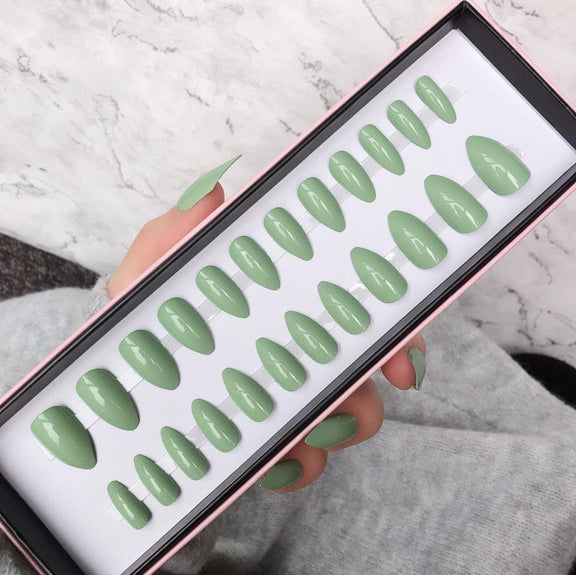 Sage Matte Almond - Press on nails - Next Day Delivery – doobysnailsltd
